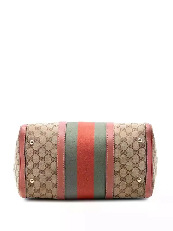 Gucci Medium Gg Canvas Web Joy Boston Bag Satchel - Neutrals