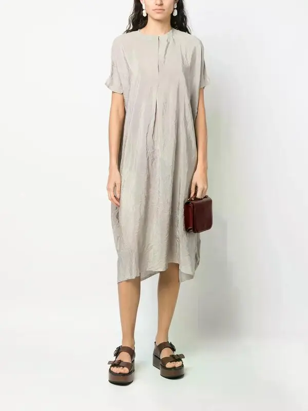 DANIELA GREGIS Silk Midi Shirt Dress