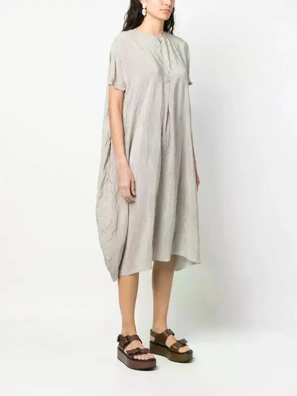 DANIELA GREGIS Silk Midi Shirt Dress