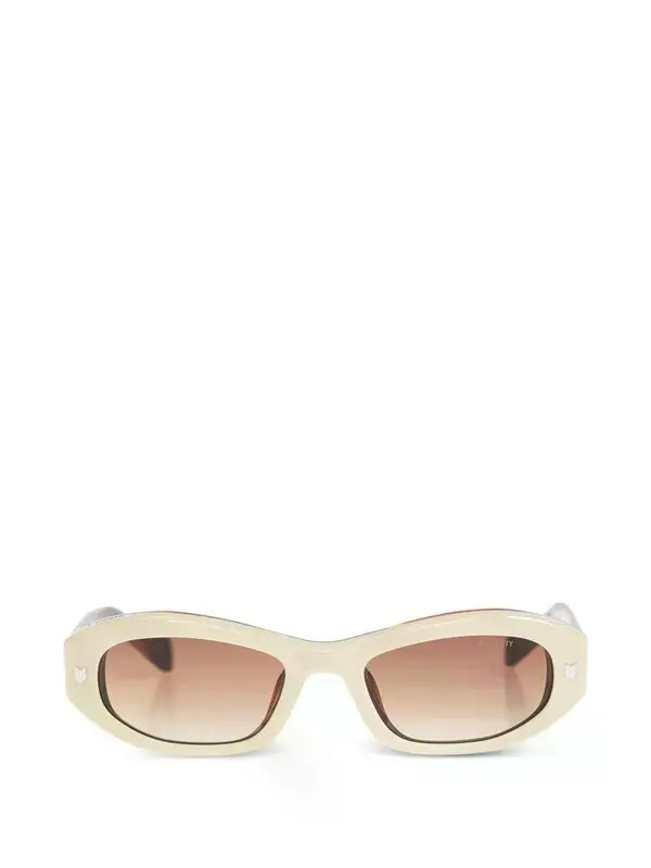Maison Kitsuné Oval-frame Sunglasses - Neutrals