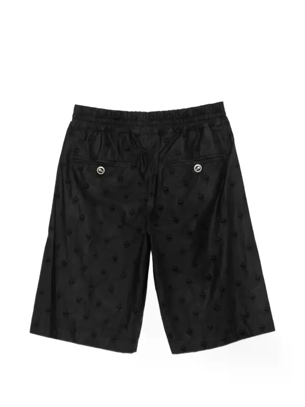John Richmond Skull-embroidered Drawstring Shorts