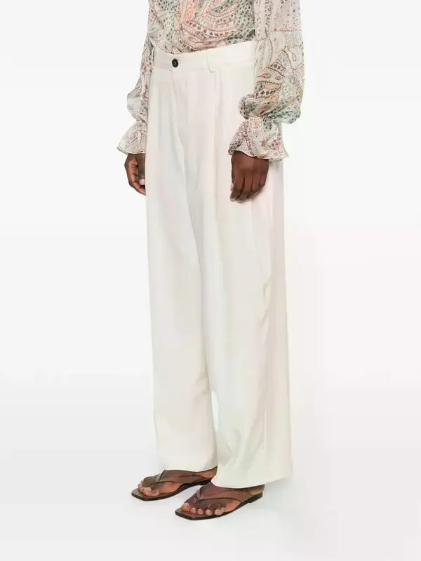 SOLOTRE Pleated Straight-leg Trousers
