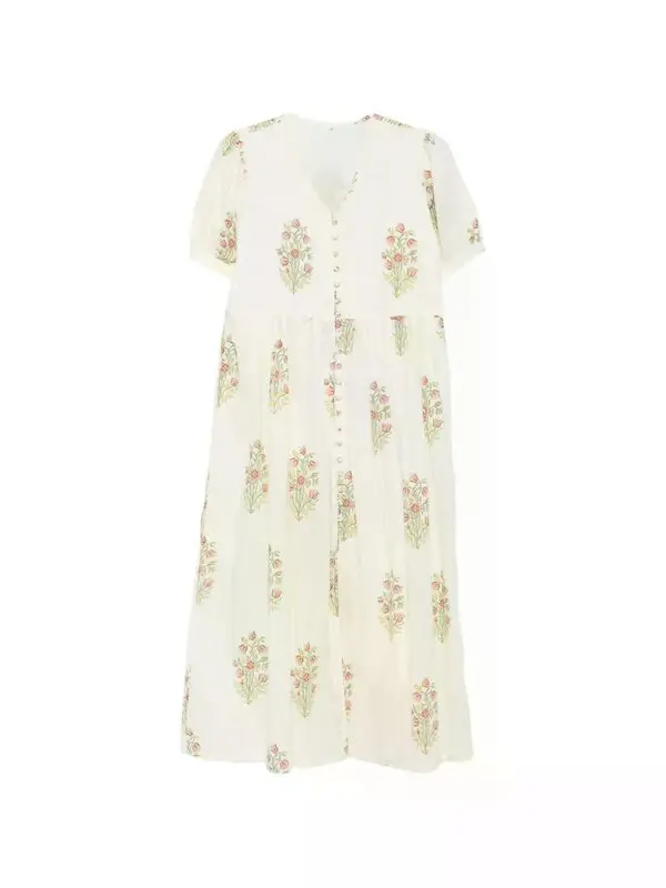 ELLEBLEU Floral-print Midi Dress - Neutrals