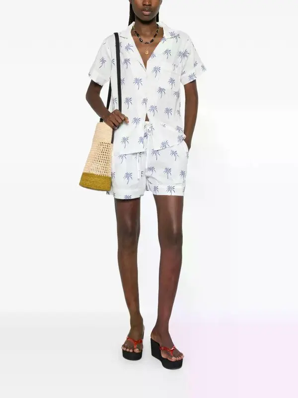 ELLEBLEU Palm-print Short-sleeve Shorts Set