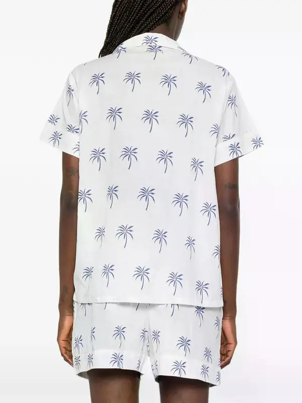 ELLEBLEU Palm-print Short-sleeve Shorts Set