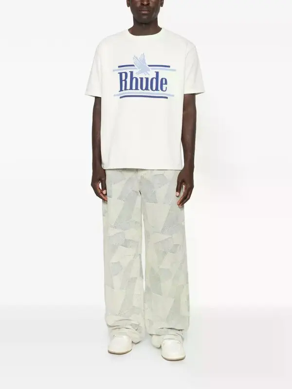 Rhude Crew Neck T-shirts - Neutrals