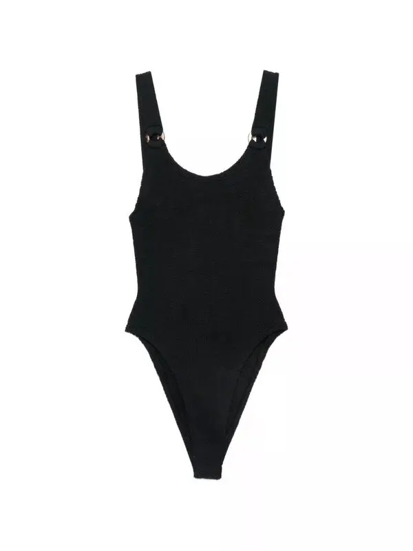 Hunza G Domino Crinkle-effect Swimsuit - Black