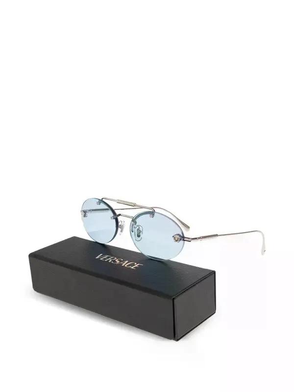 Versace Rimless Double-bridge Sunglasses