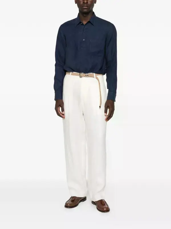 Zegna Button-up Chest-pocket Polo Shirt - Blue