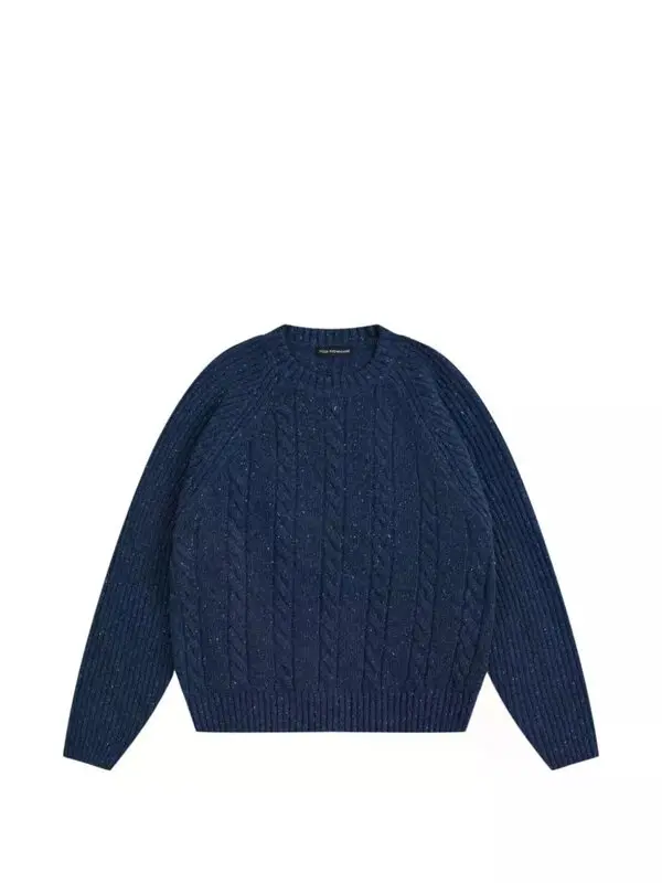 Gosha Rubchinskiy Cable-knit Flecked Wool Sweater - Blue