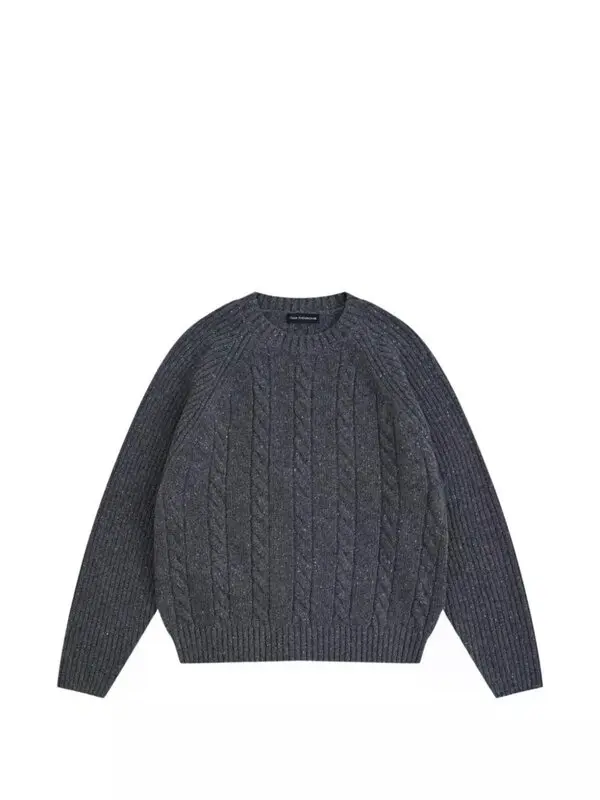 Gosha Rubchinskiy Cable-knit Flecked Wool Sweater - Grey