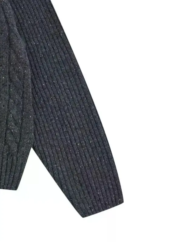 Gosha Rubchinskiy Cable-knit Flecked Wool Sweater - Grey