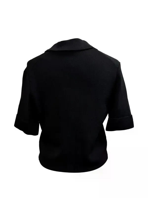 Maje Cropped Contrasting Cardigan Sweater