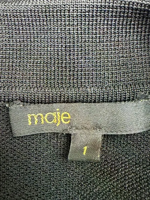 Maje Cropped Contrasting Cardigan Sweater