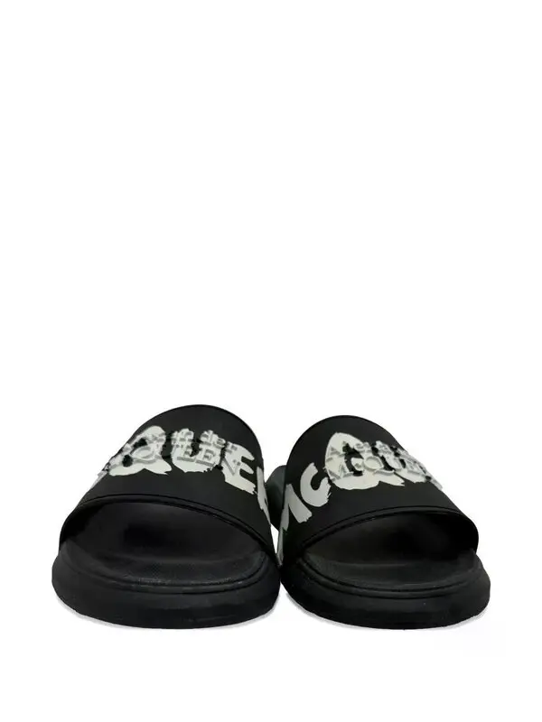 Alexander McQueen Graffiti Logo Slide Sandals