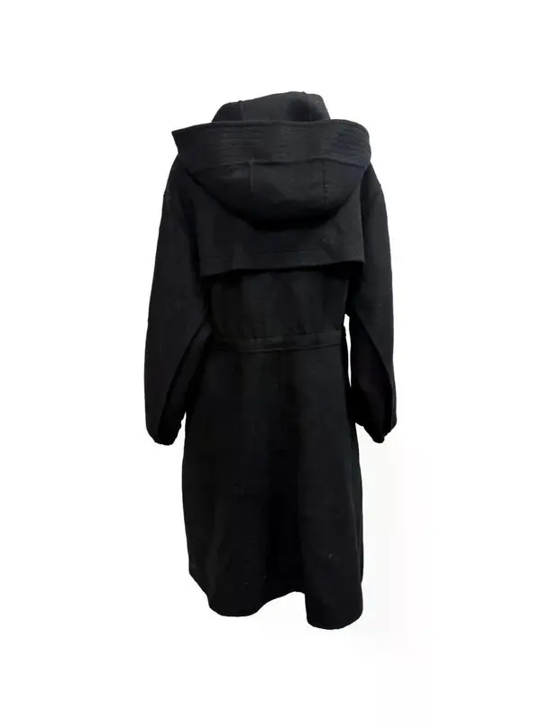 Sandro Zip-up Hooded Coat With Drawstring Waist