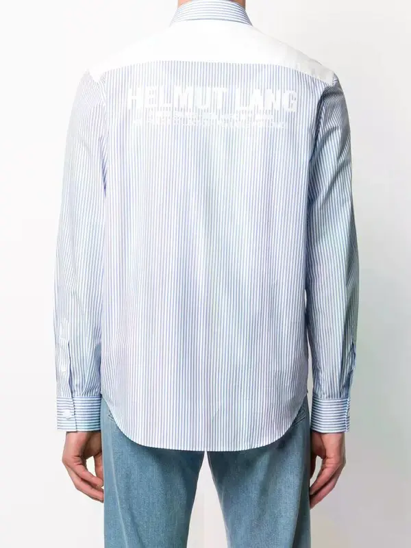 Helmut Lang Striped Cotton Long-sleeved Shirt