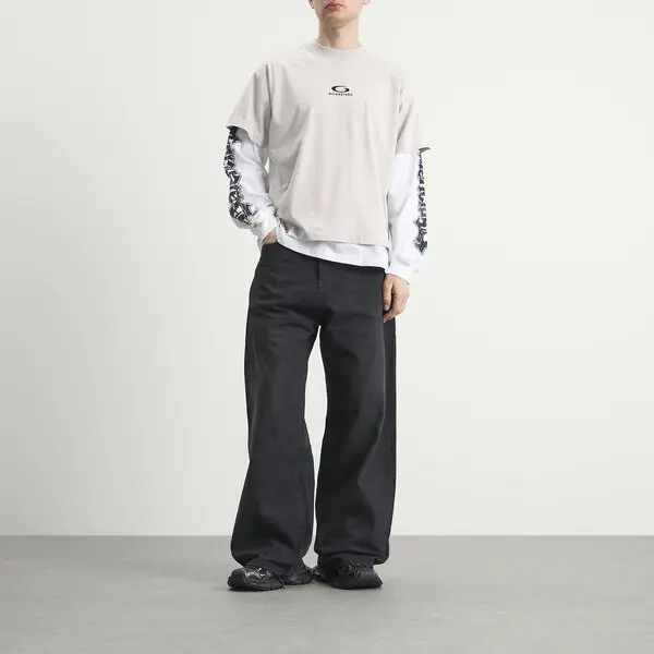 Balenciaga Metal Merch Double T-shirt - Light Grey/white