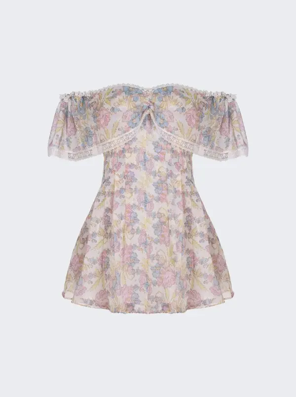 THE IRISH TWIN The Romi Pressed Tuberose Print Mini Dress