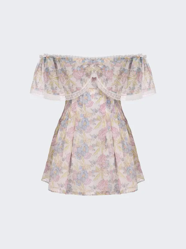 THE IRISH TWIN The Romi Pressed Tuberose Print Mini Dress