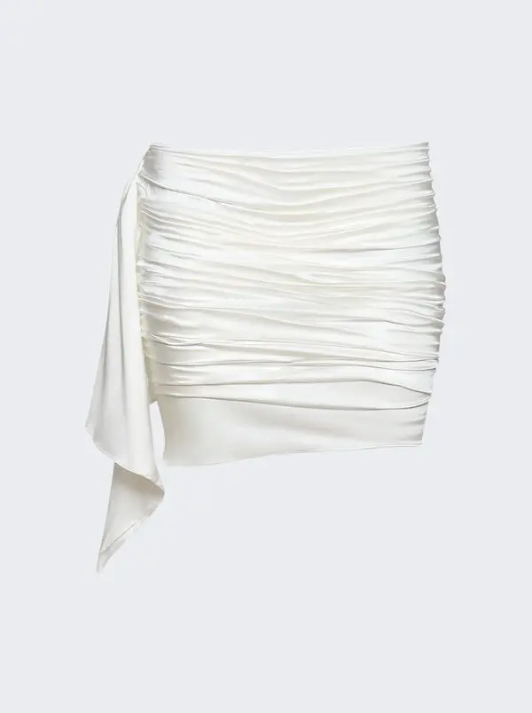 DI PETSA Lunar Draped Silk Skirt - White