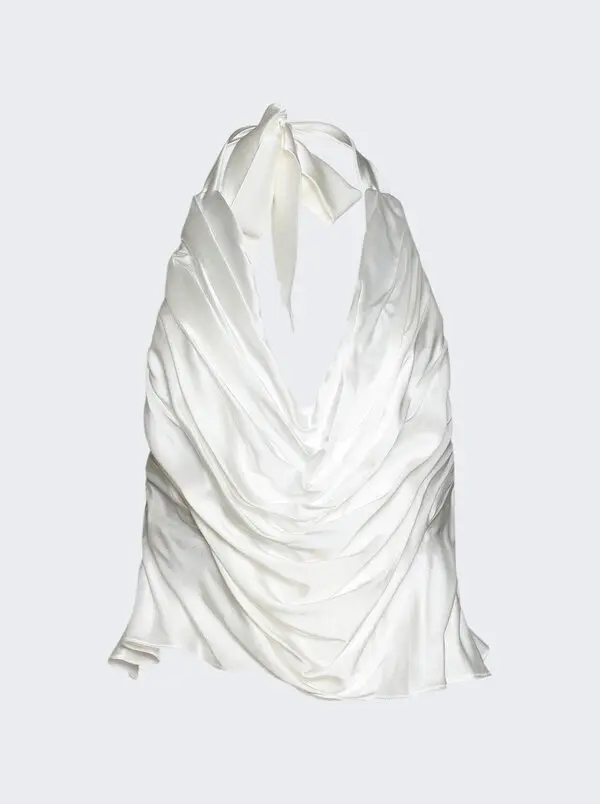 DI PETSA Lunar Draped Silk Halterneck Top