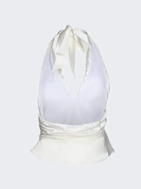 DI PETSA Lunar Draped Silk Halterneck Top