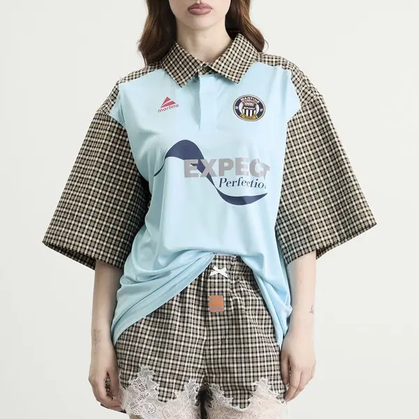 Martine Rose Checked Oversized Polo Shirt