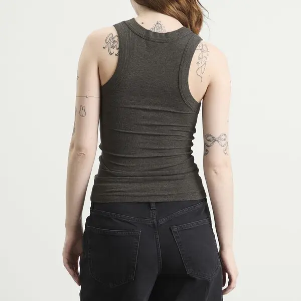 AGOLDE Leigh Ribbed Tank Top - Charcoal Heather