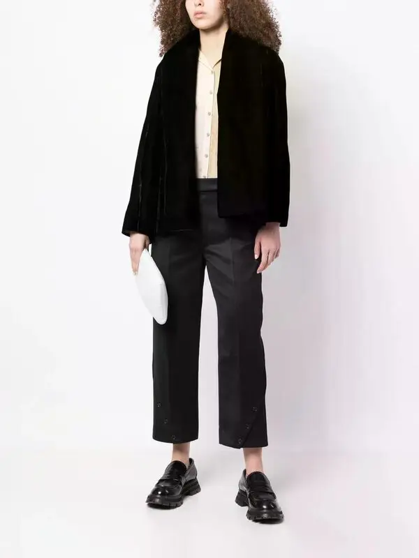 UMA WANG Velvet-effect Open-front Jacket
