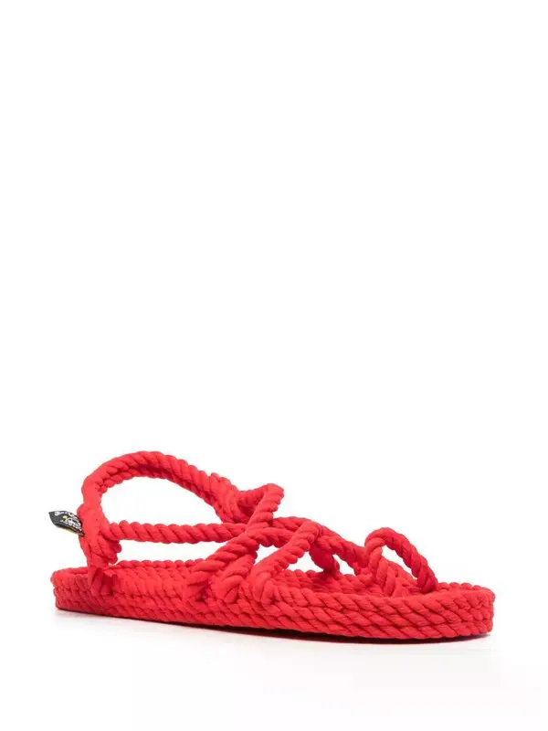 NOMADIC STATE OF MIND Twisted Raffia Sandals - Red