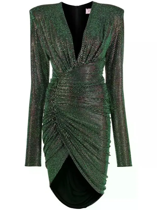 Alexandre Vauthier Crystal-embellished Wrap Dress