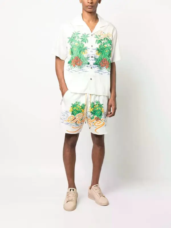 Rhude Graphic-print Drawstring Shorts