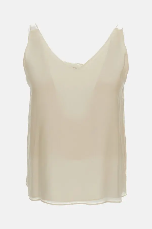 HUI Thin-strap Silk Top - Beige