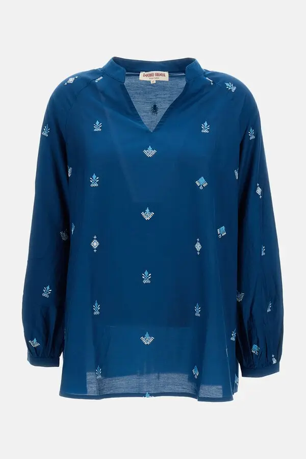EMPORIO SIRENUSE Ilizia Ballerina Blouse - Blue