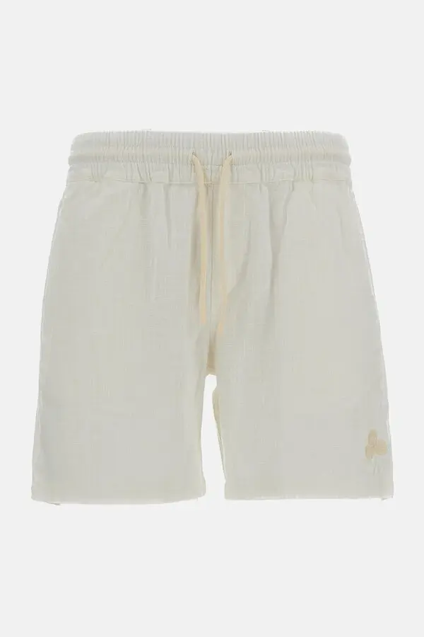 Portuguese Flannel Trousers With Natural Ramie Embroidery