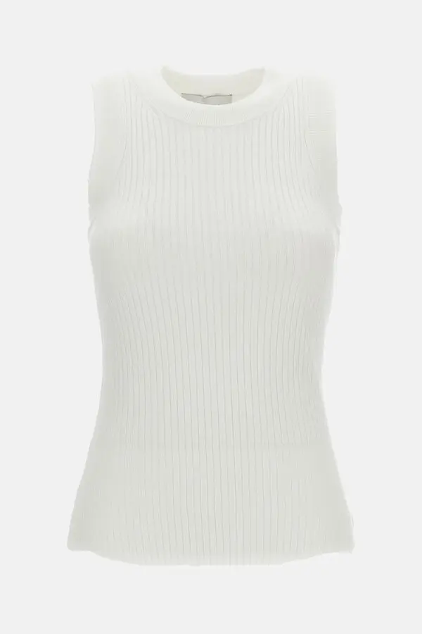 Sportmax Tione Ribbed Tank Top - White