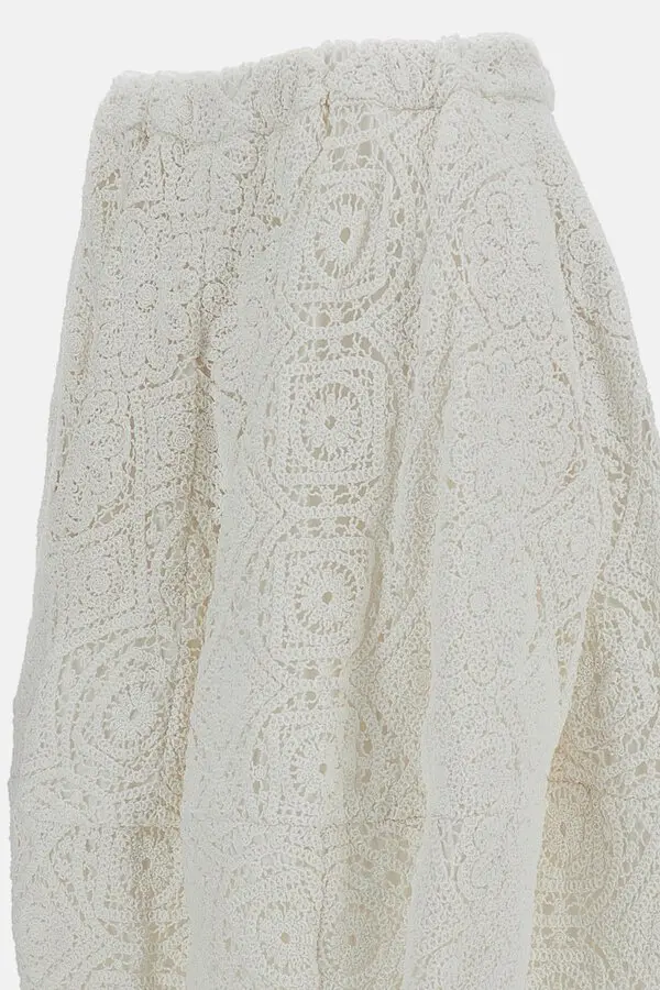 Comme Des Garçons Embroidered Midi Skirt