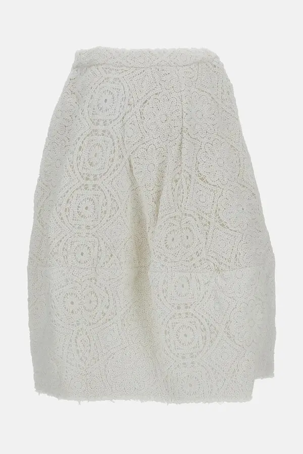 Comme Des Garçons Embroidered Midi Skirt
