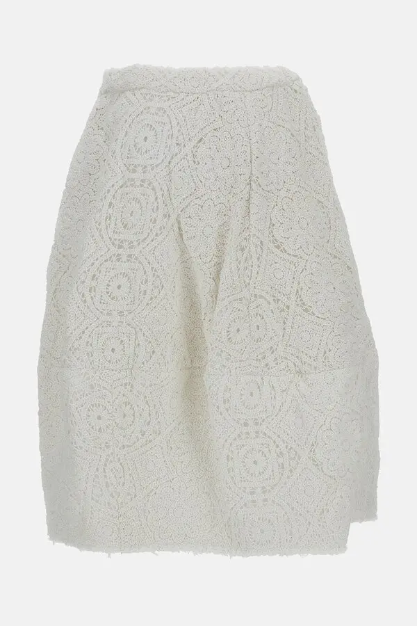 Comme Des Garçons Embroidered Midi Skirt