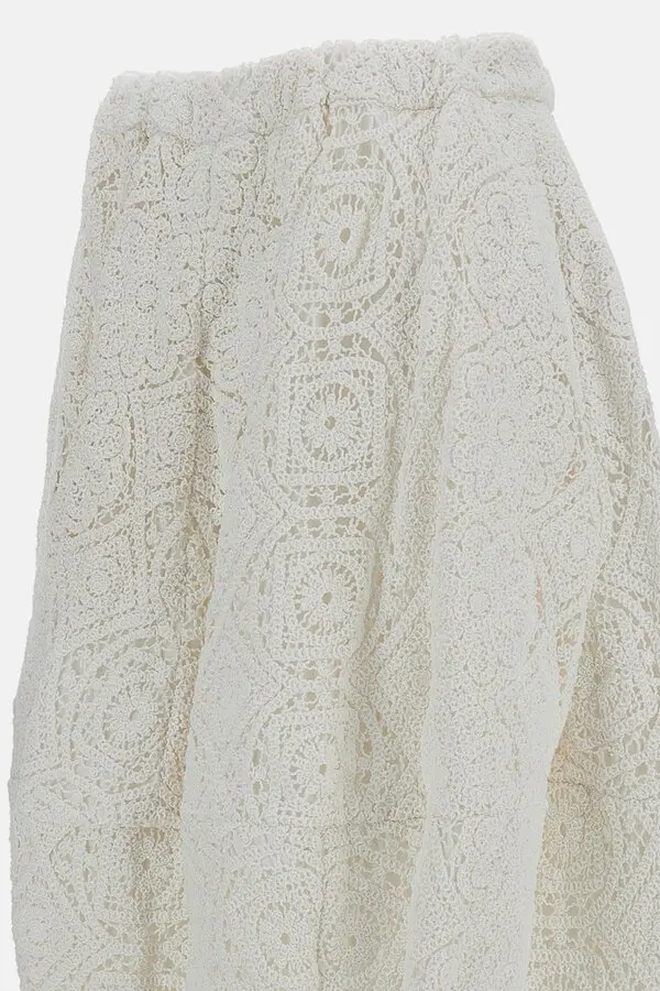 Comme Des Garçons Embroidered Midi Skirt