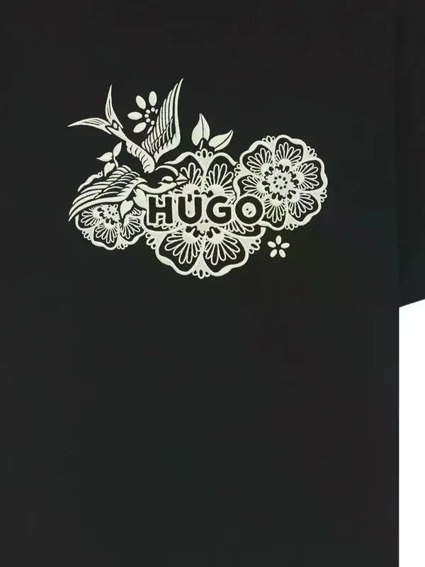 Hugo Flora-print Logo-detail T-shirt