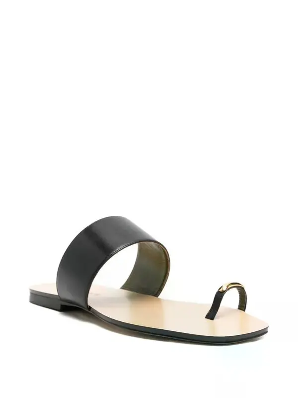 MARIA LUCA Toe-ring Leather Sandals - Black