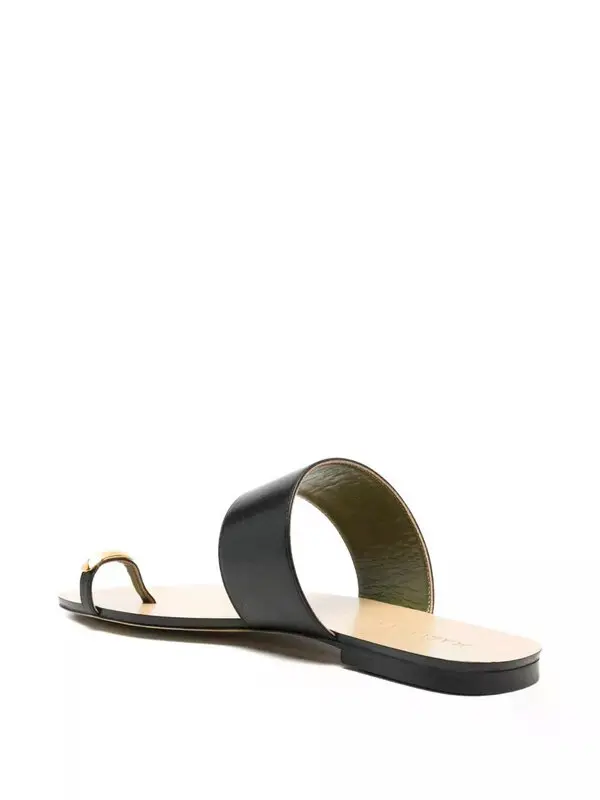 MARIA LUCA Toe-ring Leather Sandals - Black