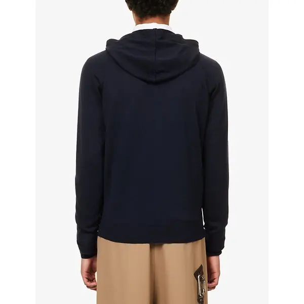 John Smedley Carty Merino Wool Zip-up Hoodie - Midnight