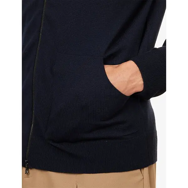 John Smedley Carty Merino Wool Zip-up Hoodie - Midnight