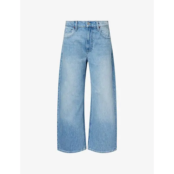 Paige Wide Leg Cropped Denim Jeans