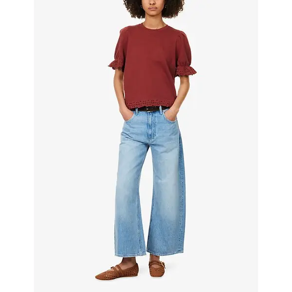 Paige Wide Leg Cropped Denim Jeans