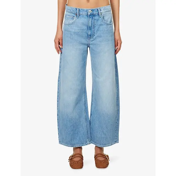 Paige Wide Leg Cropped Denim Jeans