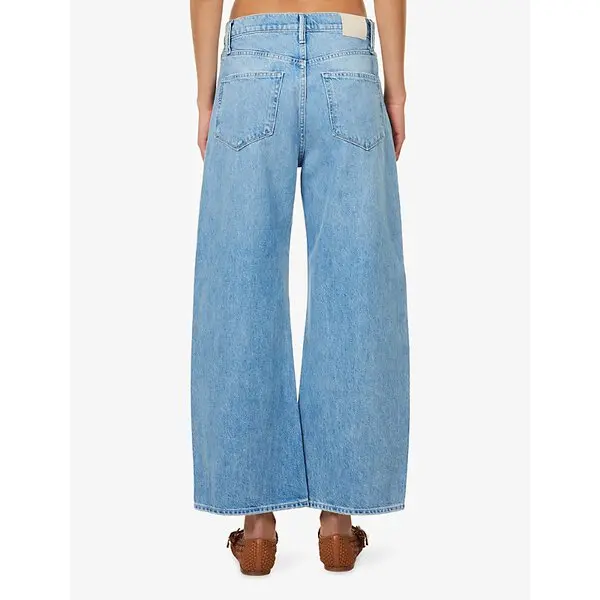 Paige Wide Leg Cropped Denim Jeans